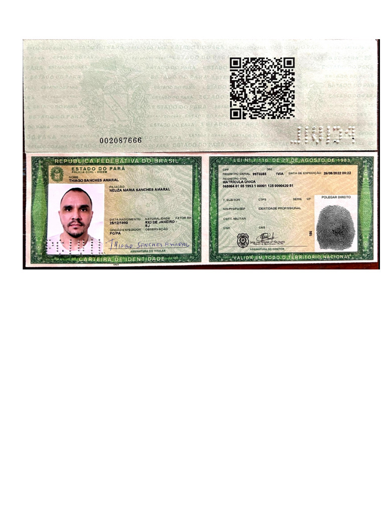 RG PDF Thiago Sanches Amaral | PDF