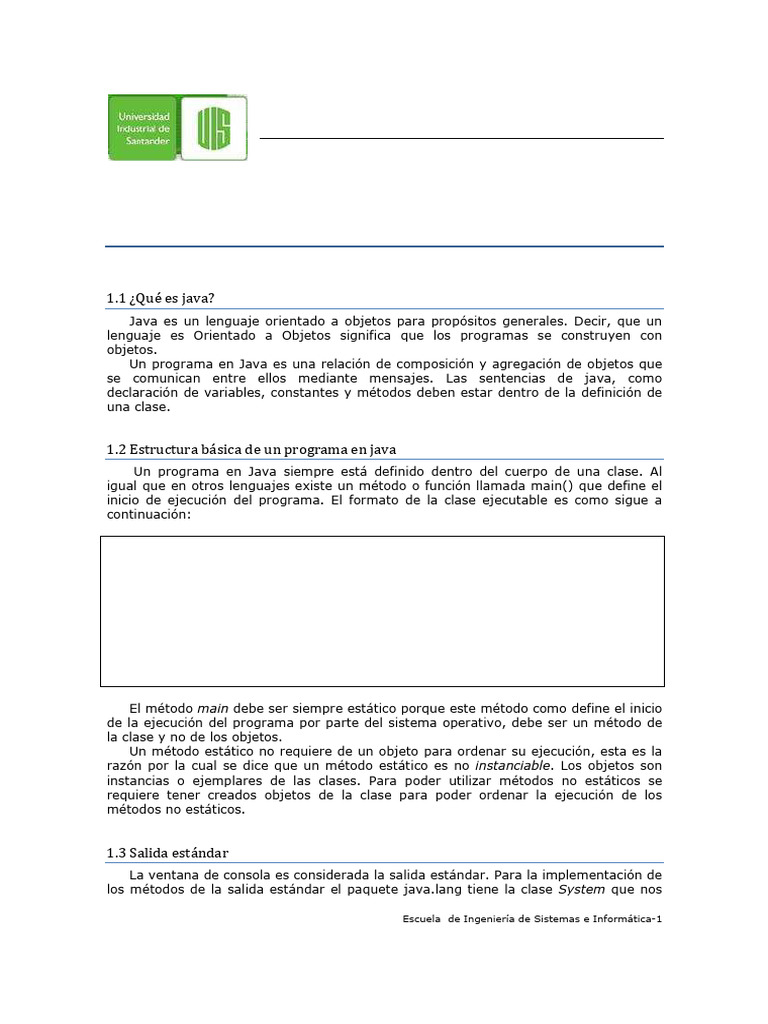 Generalidades Java | PDF | Java (lenguaje de programación) | Objeto (informática)