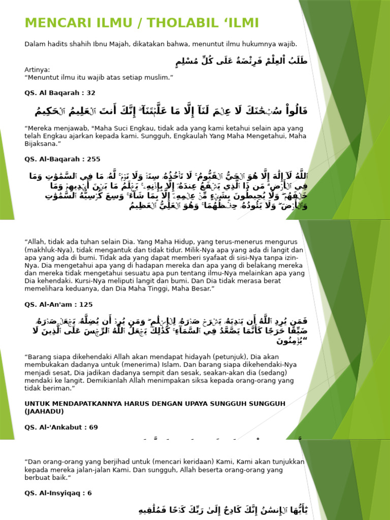 Mencari Ilmu (Tholabil Ilmi) | PDF