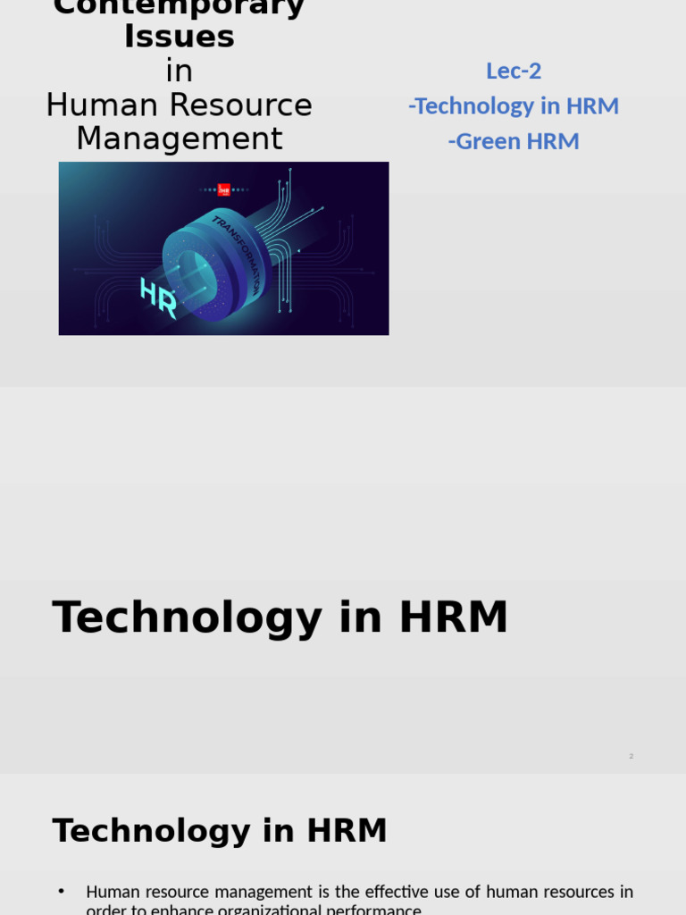 Lec 2 Contemporary Issues in HRM | PDF | Human Resource Management ...