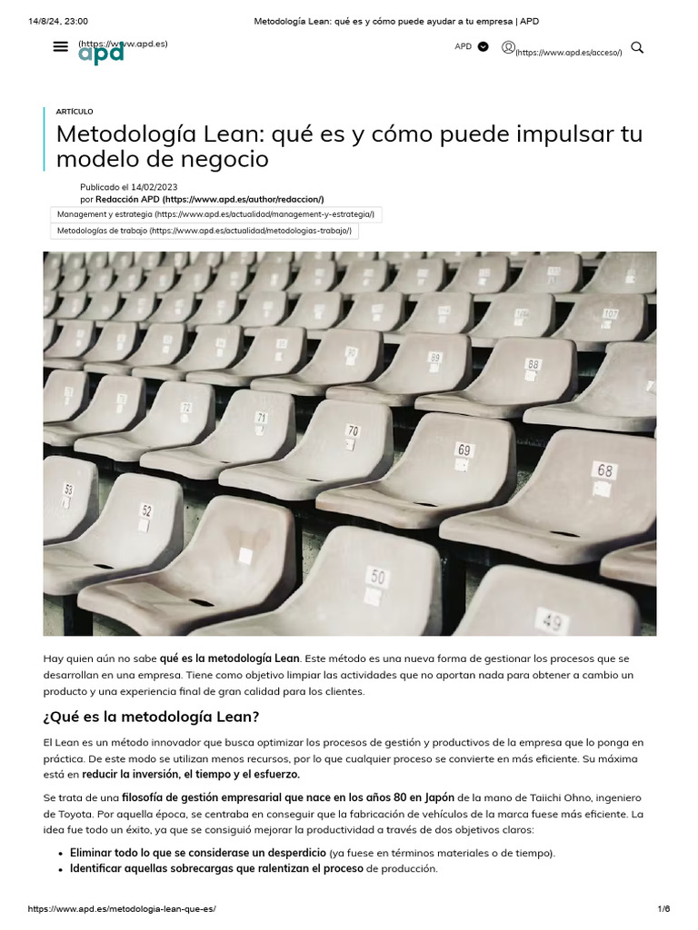 Metodología Lean_ qué es y cómo puede ayudar a tu empresa _ APD | PDF | Lean Manufacturing ...