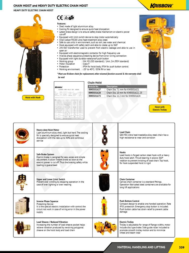 Katalog Electric Chain Host & Trolley | PDF | Brake | Elevator