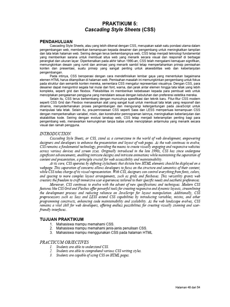 Modul Praktikum 05 - Dasar Pemrograman Web | PDF