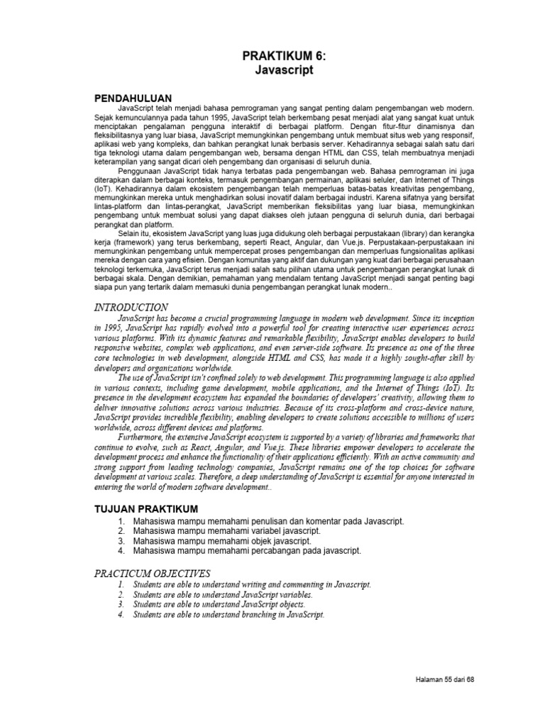 Modul Praktikum 06 - Dasar Pemrograman Web | PDF