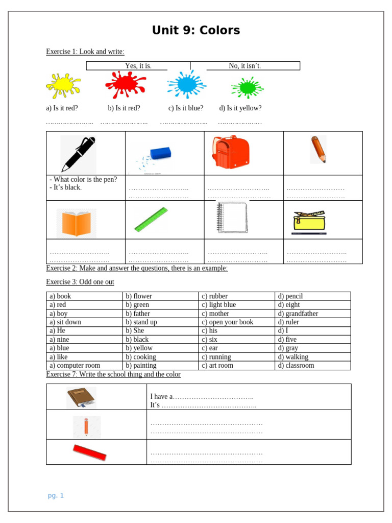 grammar class 3 unit 9 | PDF