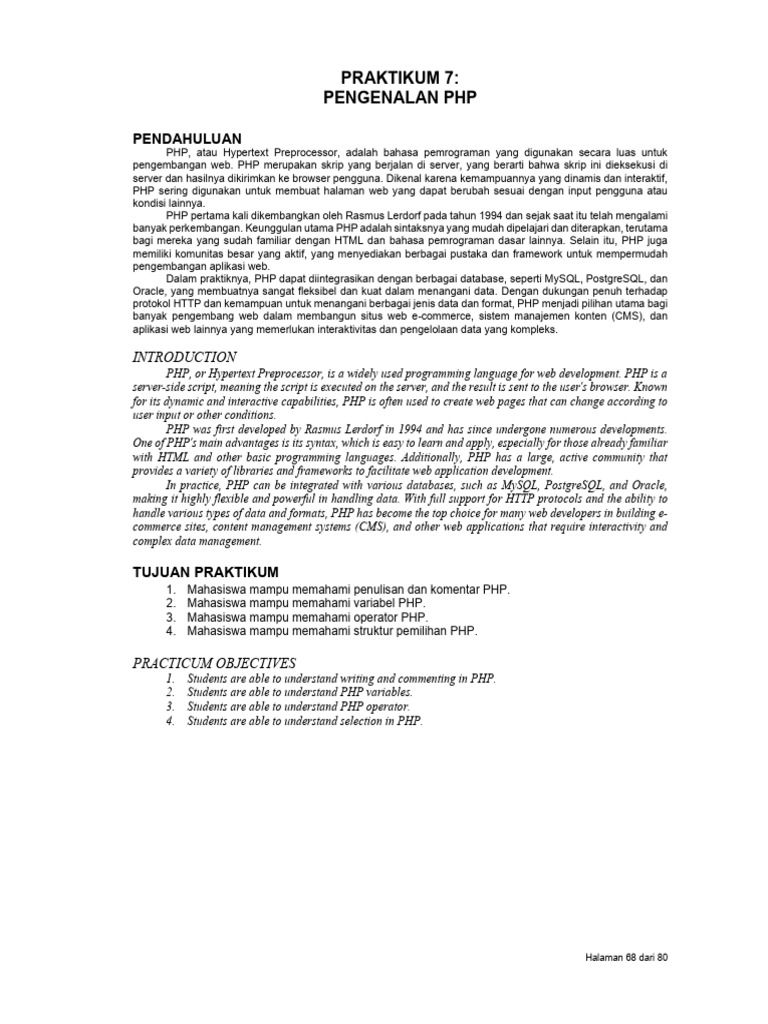 Modul Praktikum 07 - Dasar Pemrograman Web | PDF | Komputer