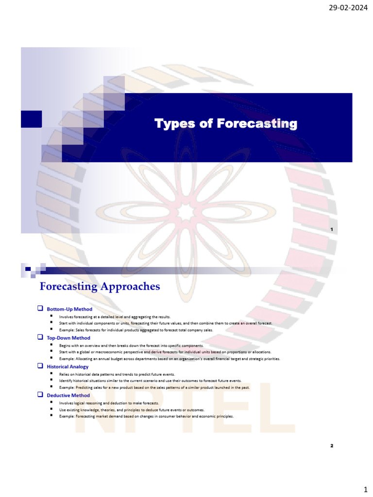 Lec 3 - Types of Forecasting | PDF | Forecasting | Time Series