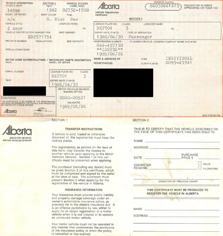 62 Lotus Alberta Registration | PDF