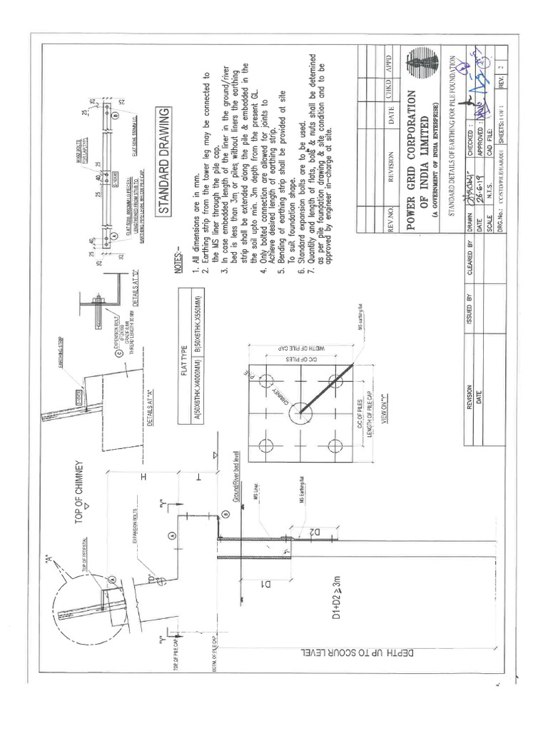 pile earthing Drawing | PDF