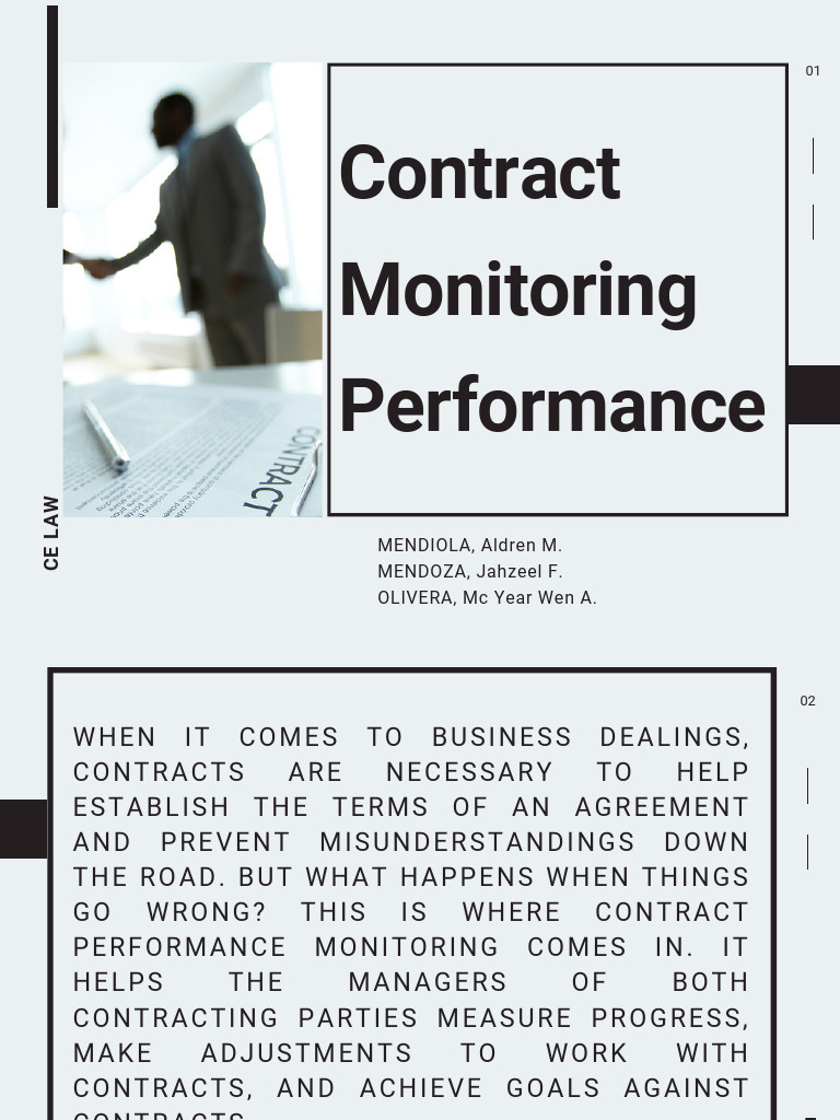 2 Contract Monitoring Performance | PDF | Business
