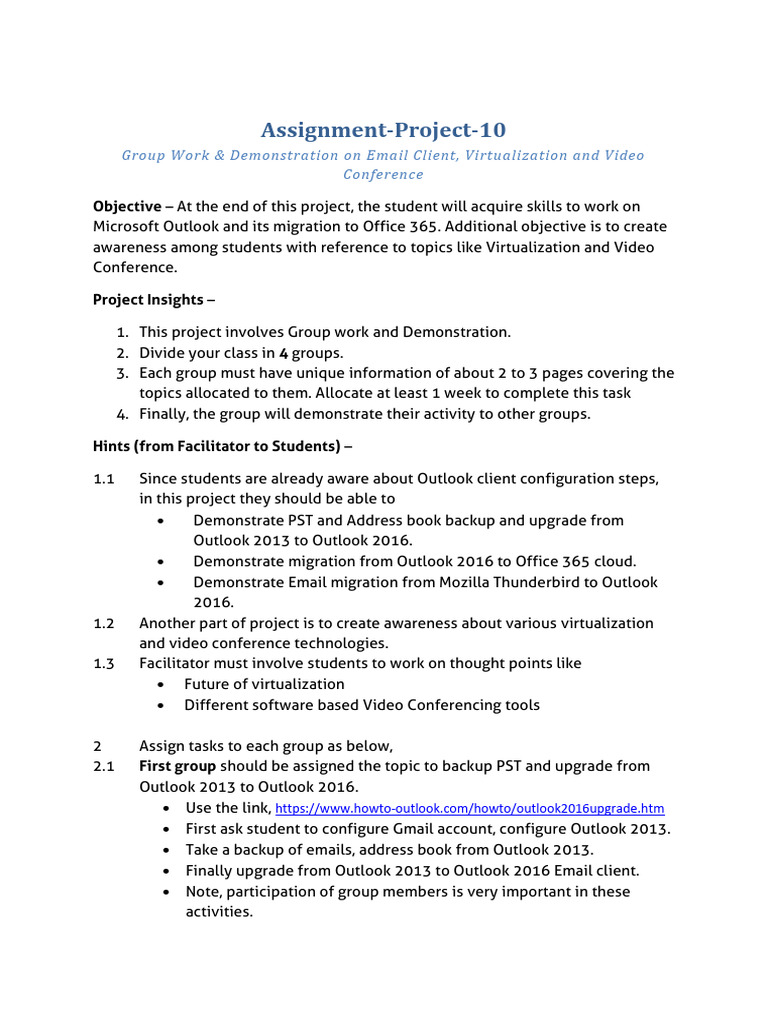 Assignment Projects 10 JKDNA | PDF | Microsoft Outlook | Computer Networking