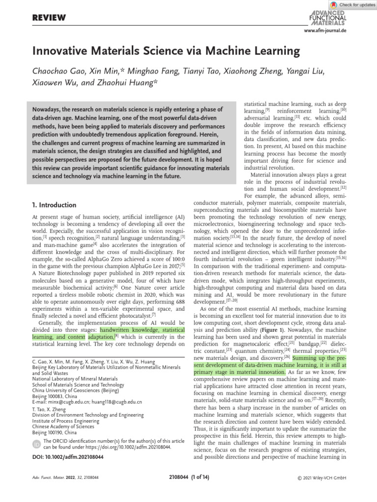 AFM Inno. Mat Sci Via ML | PDF | Machine Learning | Deep Learning
