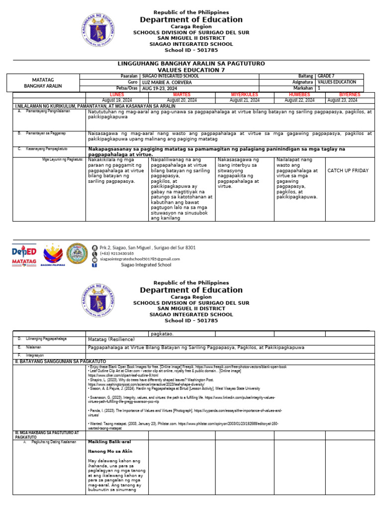 Values Education Week 4 | PDF