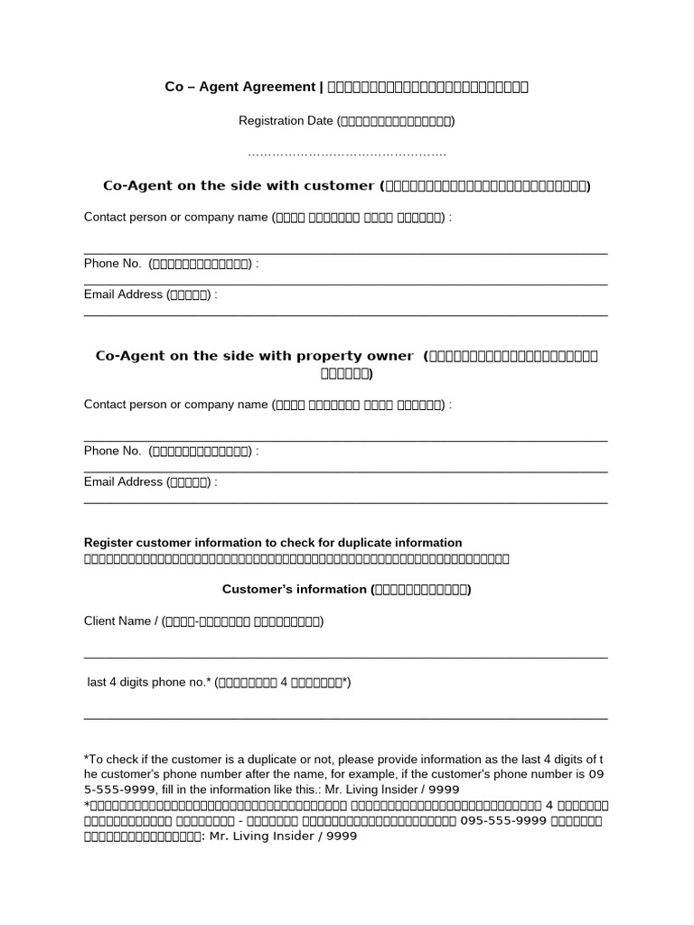 CO - AGENT Agreement New Version 2024 | PDF