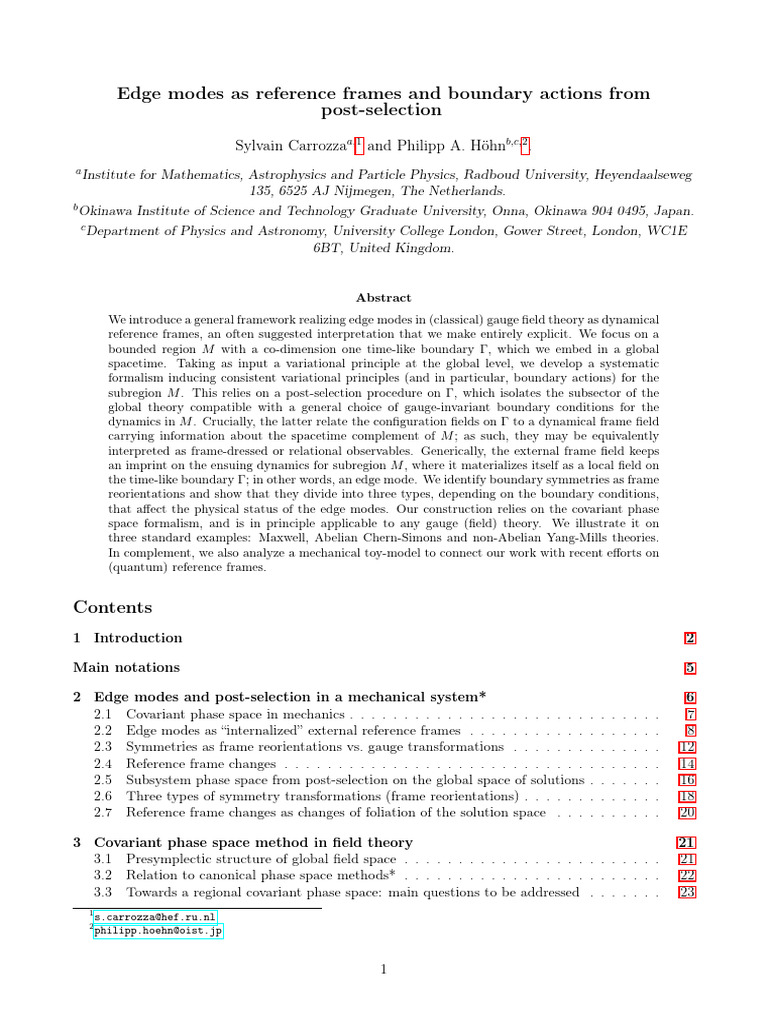 Gauge Theory Edge Modes Explained | PDF | Gauge Theory | Field (Physics)