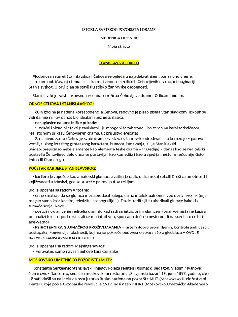 Stanislavski, Breht (270520) | PDF