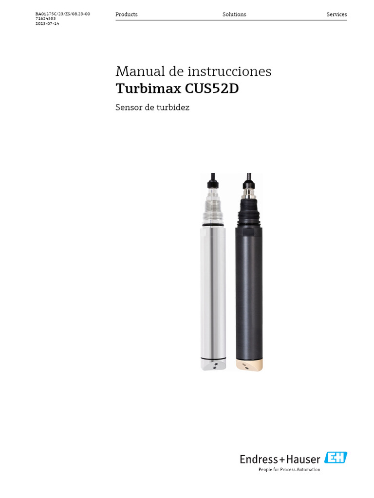 Manual Sensor Turbidez CUS52D | PDF | Medición | Agua
