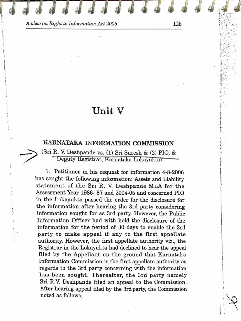 Karnataka RTI Act Case Analysis | PDF | Appeal | Public Sphere