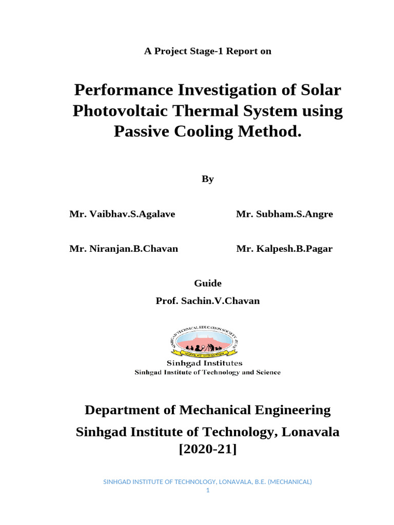 Final Report From Vaibhav Aglave | PDF | Solar Power | Photovoltaics