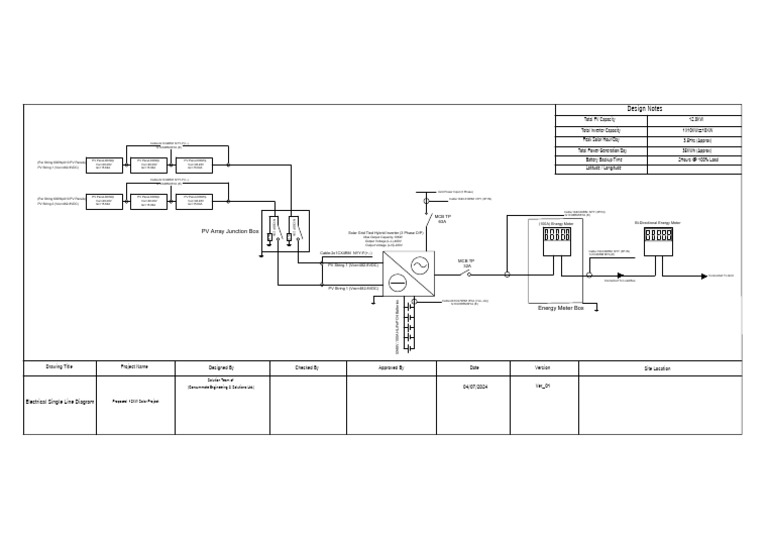 SLD - School - 12KW - Grid Tied Solar Project - 04.07.2024 | PDF ...