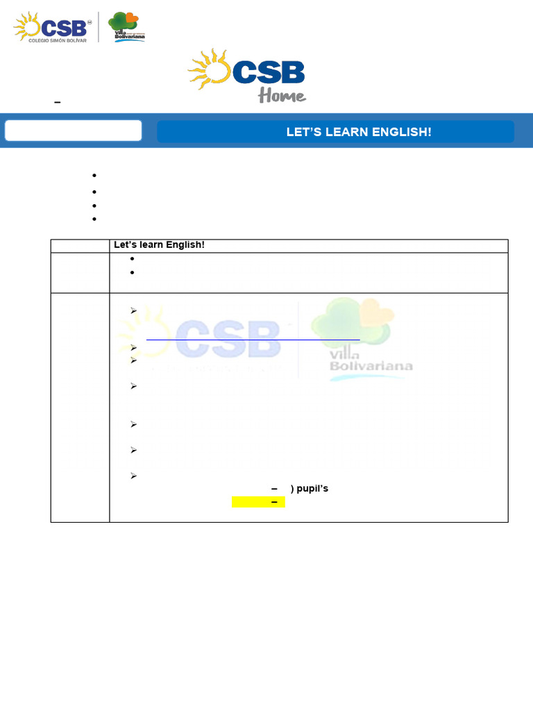 CSB HOME 1st Grade 03rd Week March 2021 | PDF | Lingüística