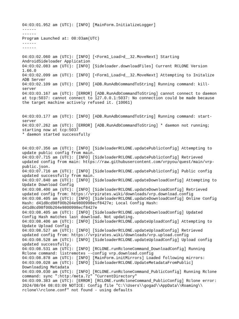 Debug Log | PDF | Data Management | Telecommunications