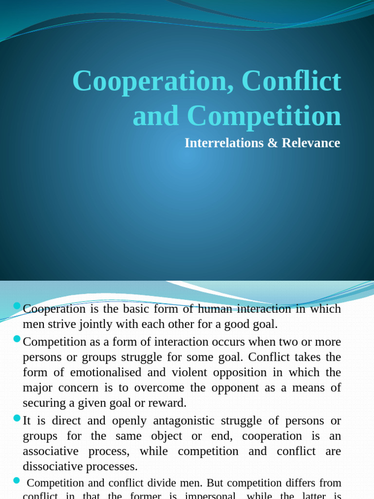 Cooperation, Conflict and Competition | PDF | Psychological Concepts ...