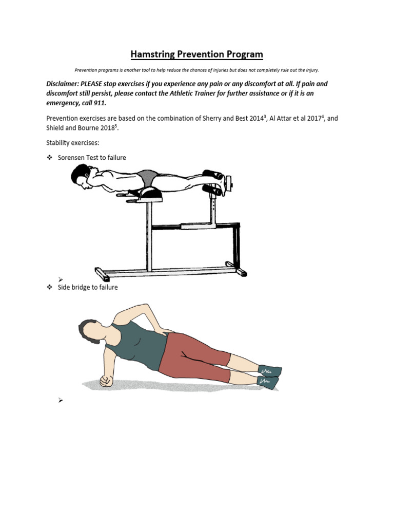 Hamstring Prevention Program | PDF | Anatomical Terms Of Motion ...