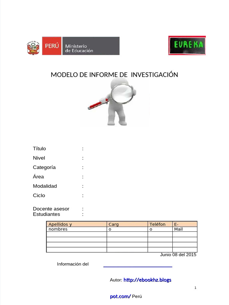 PDF Modelo de Informe Del Proyecto Eureka 2023compress 240528003147 10e90d93 | PDF ...