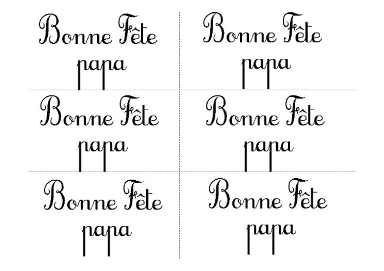 Fiche Maternelle Bonne Fete Papa Cursive | PDF