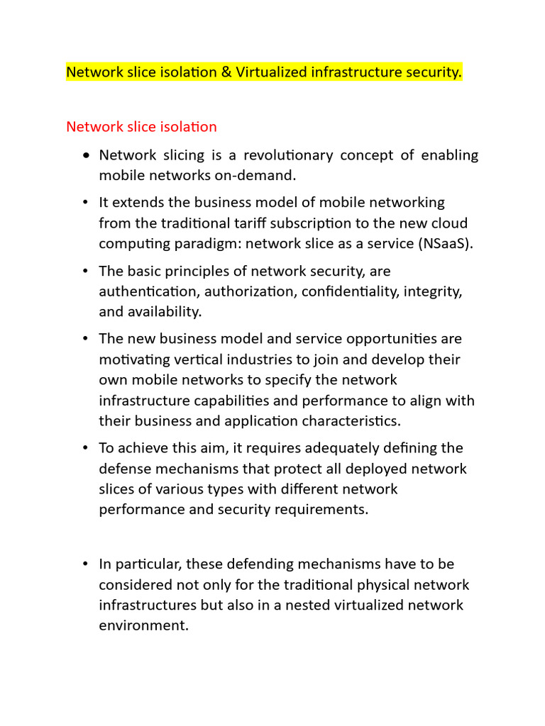 Network Slice Isolation & Security Insights | PDF | Virtualization ...