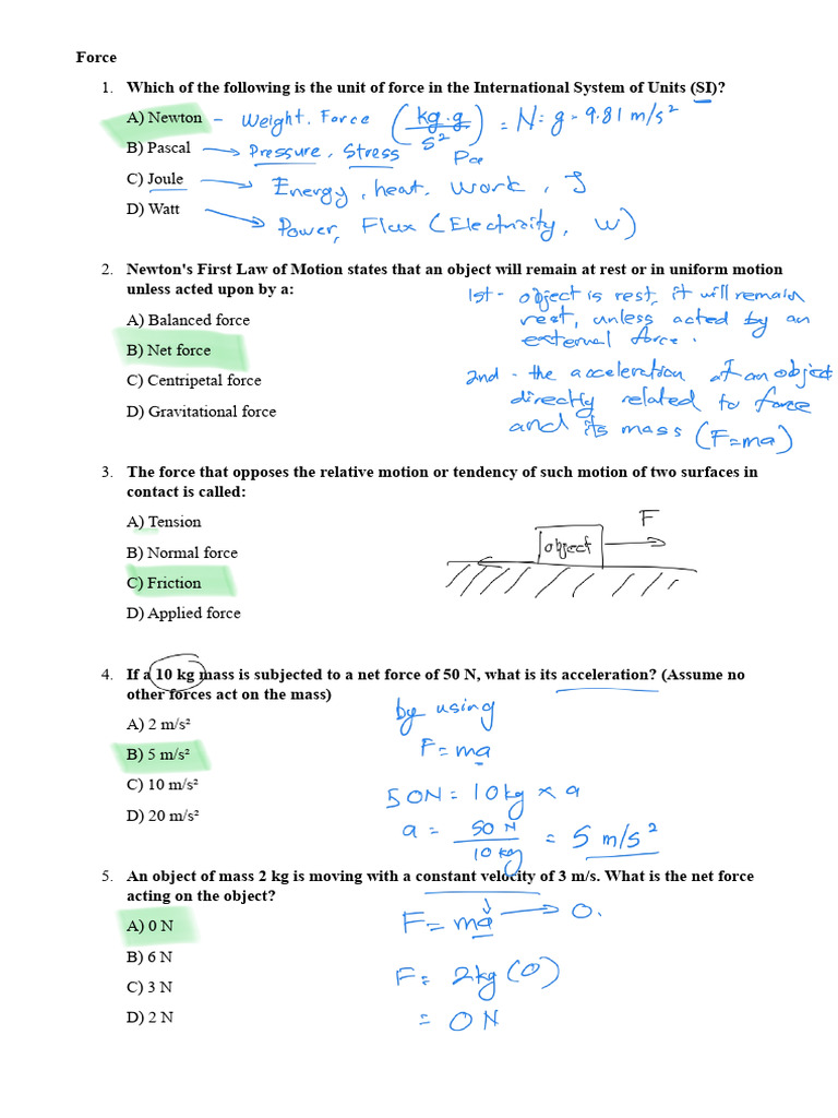 Adam's Homework on Force and Energy | PDF | Force | Potential Energy