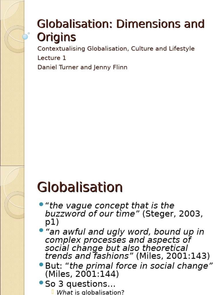 Globalisation Lecture 1 | PDF | Globalization | Economies