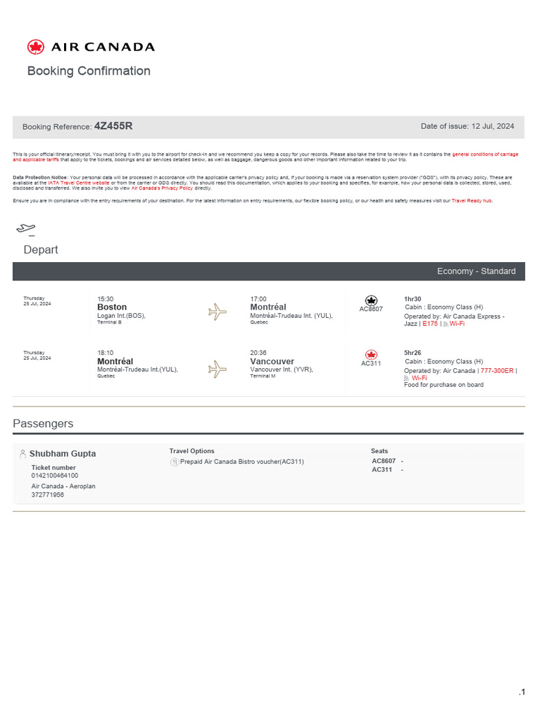 Flight BOS To YVR | PDF | Baggage | Dangerous Goods