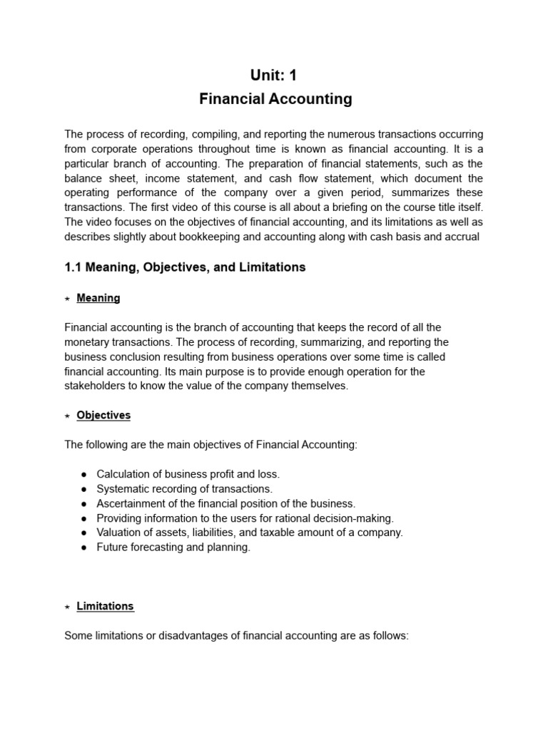 Financial Accounting BBS 1st Year Notes | PDF | Debits And Credits ...