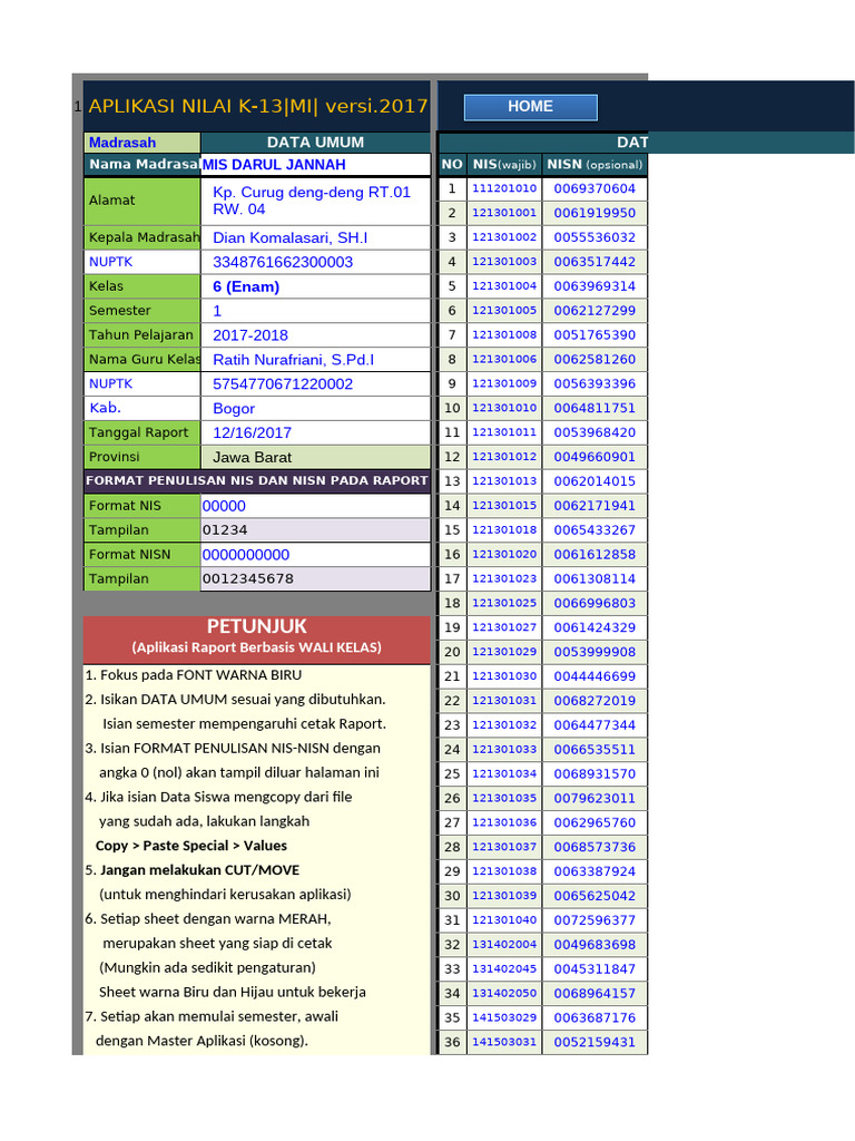 Raport Kelas 6 - Finish | PDF