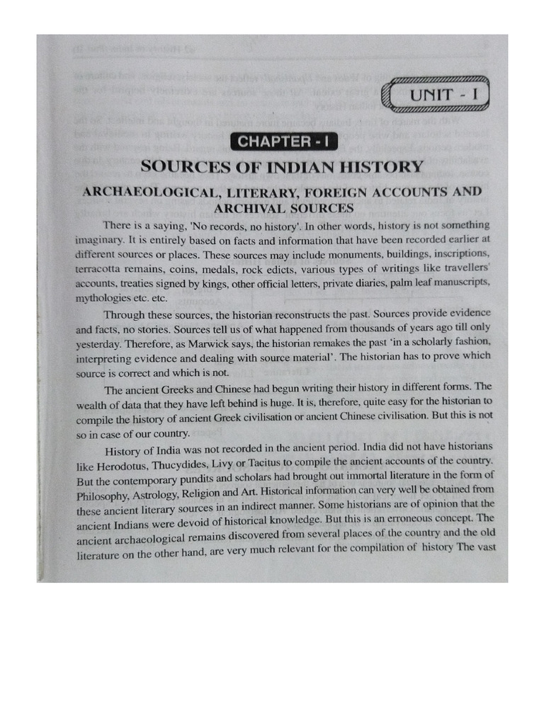 Sources of Indian History | PDF