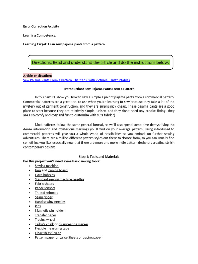 S7 Template Error Correction | PDF | Seam (Sewing) | Sewing