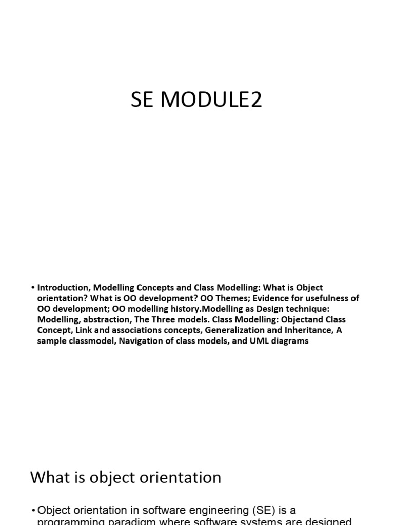Se Module2 | PDF | Object Oriented Programming | Class (Computer ...