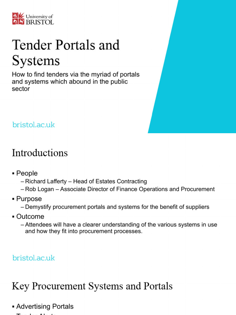 Procurement Portals and Systems | PDF | Procurement | Business