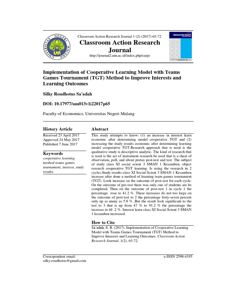 Implementation of Cooperative Learning M | PDF | Learning | Behavioural Sciences
