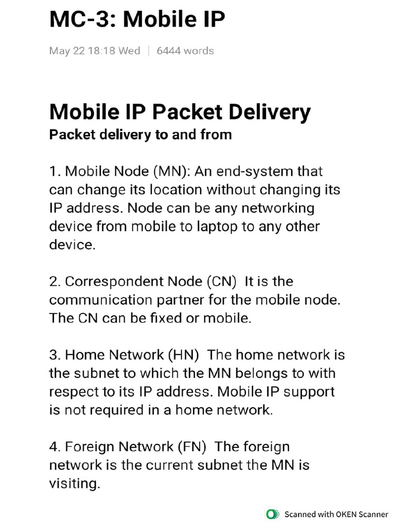Mobile IP Packet To Packet Delivery | PDF
