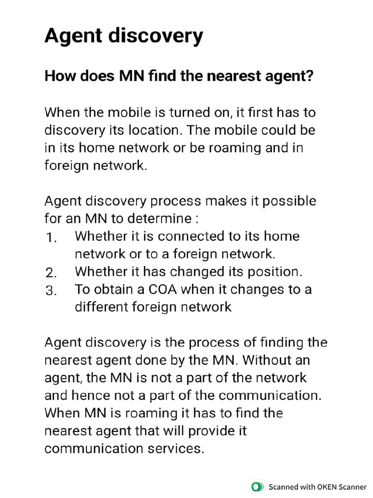 Agent Discovery and Registration in Mobile IP | PDF