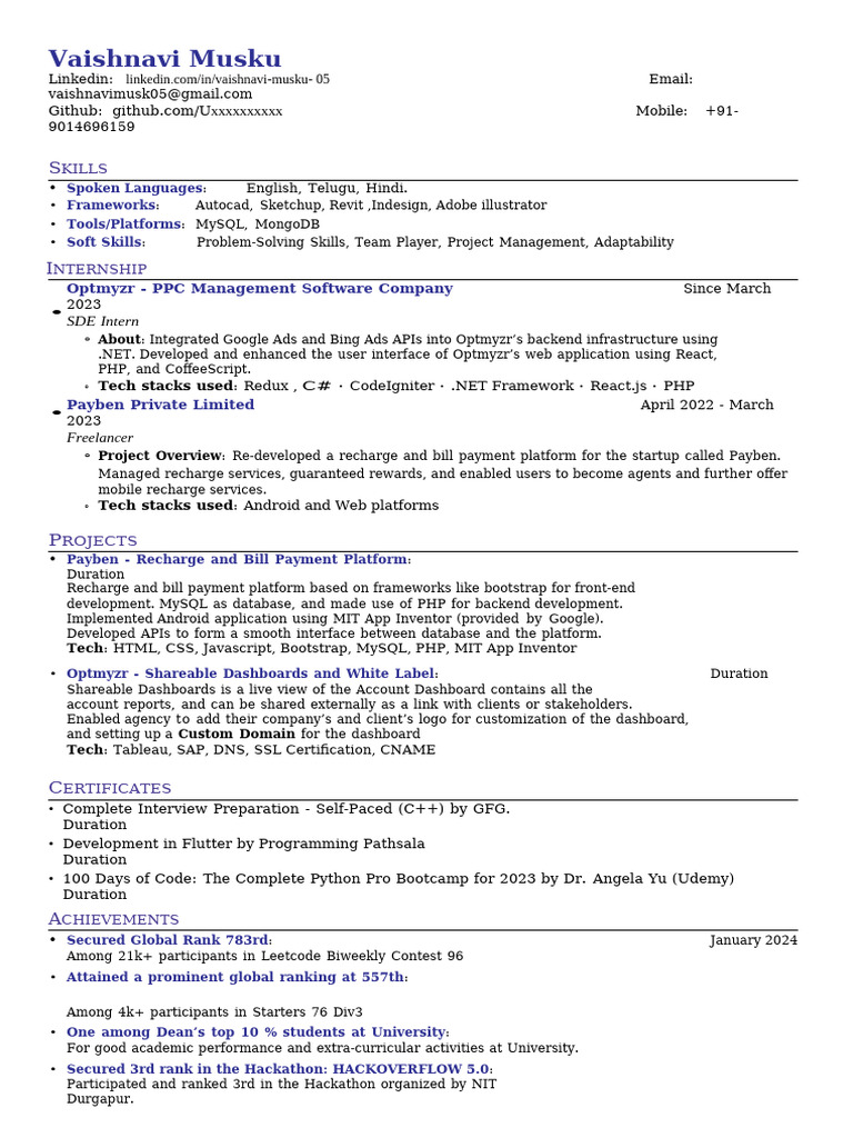 CV Template1 | PDF | Application Software | Bootstrap (Front End Framework)