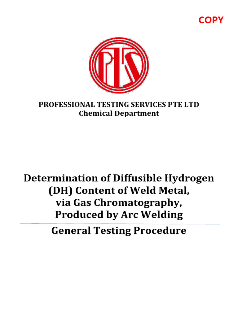 Determination of Diffusible Hydrogen Content - SOP | PDF | Welding ...