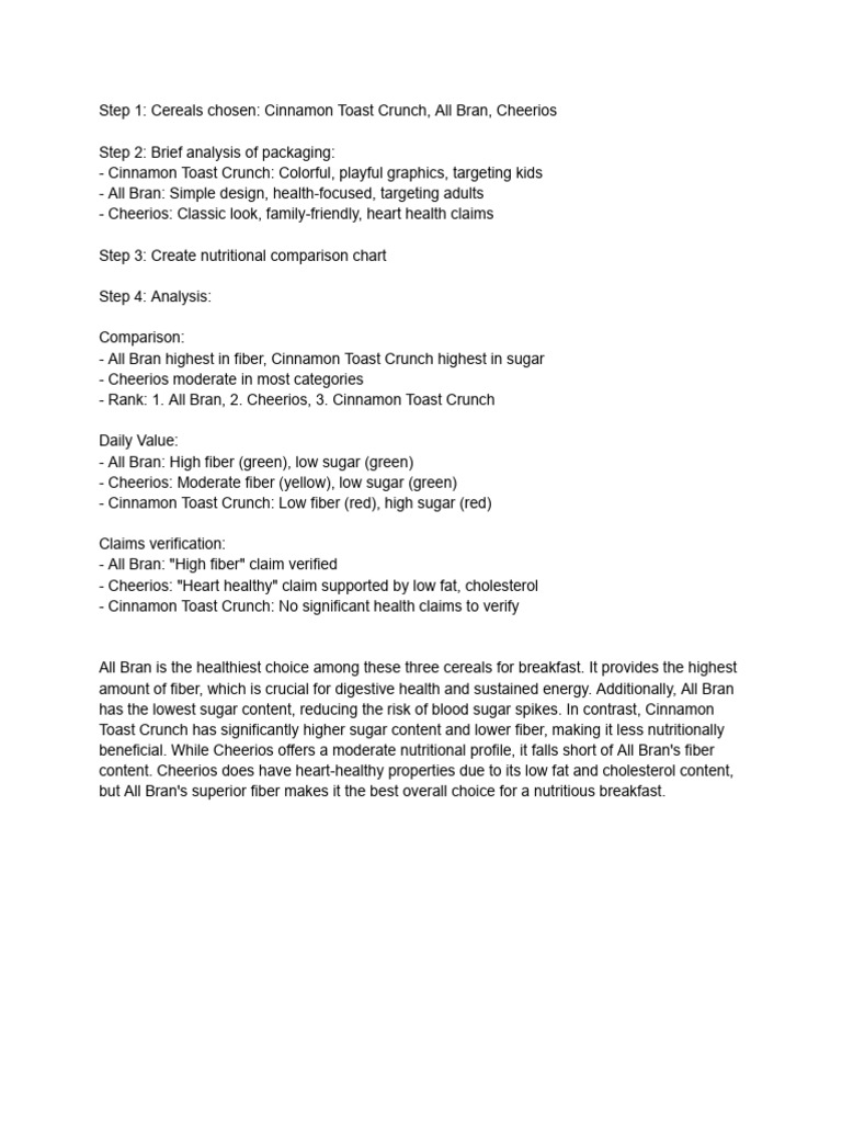 Nutrition and Wellness _ Unit 2 Activity 1 | PDF