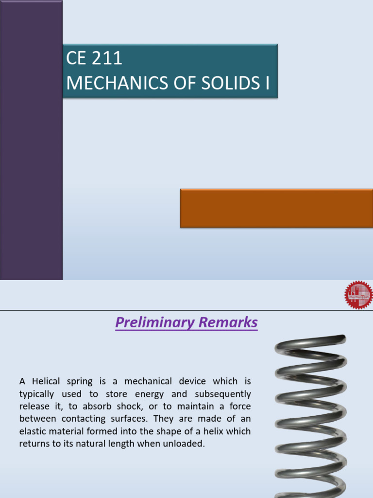 7. Closely coiled helical springs | PDF | Stress (Mechanics) | Bending