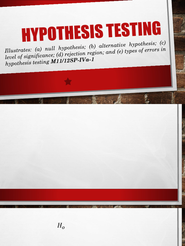 4.1 Hypothesis Testing | PDF | Hypothesis | Null Hypothesis