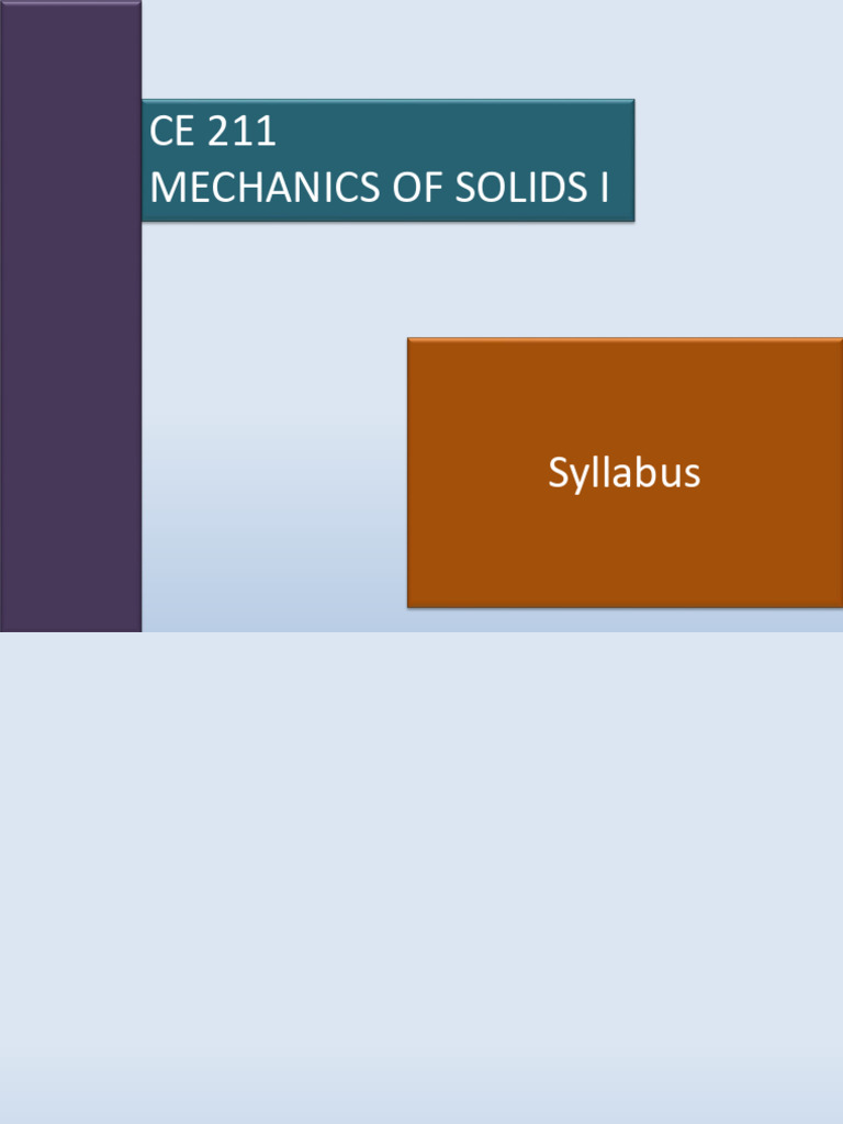 CE 211 Syllabus | PDF