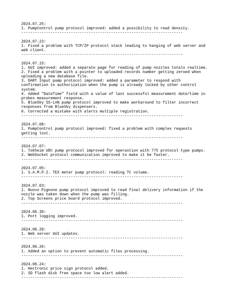 Change_log | PDF | Web Server | Internet & Web